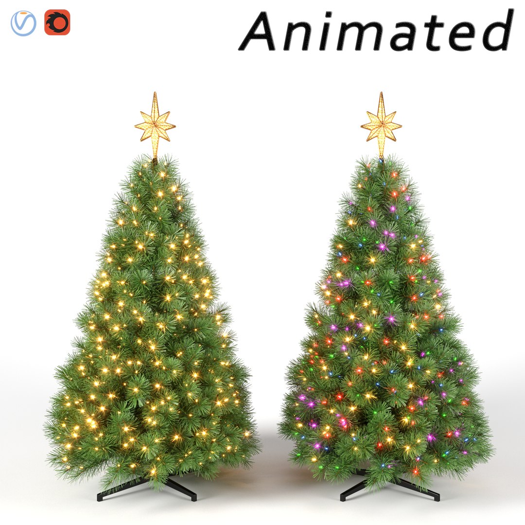 3D Christmas Tree With Animated Lights - Set 2 - TurboSquid 1829975