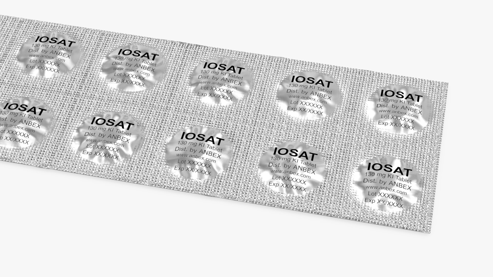 Potassium Iodine Tablets In Blister 3D - TurboSquid 2260938