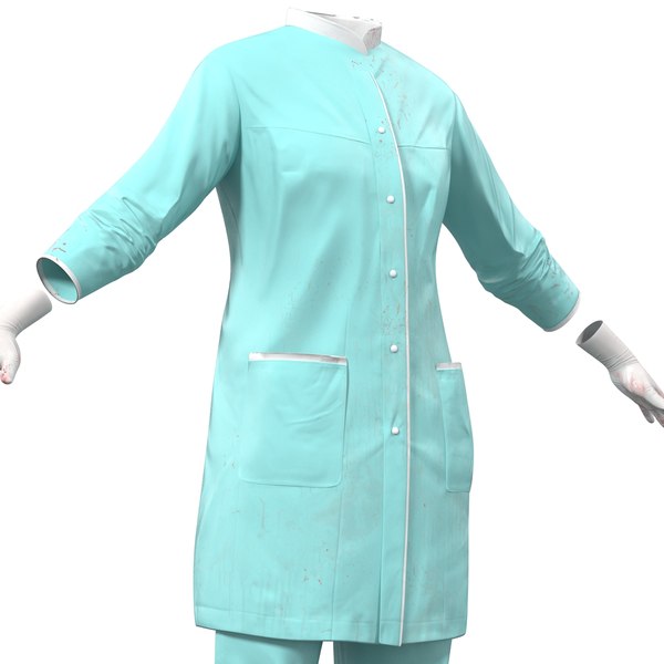 female surgeon dress blood 3d max