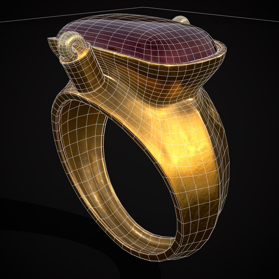 Ruby Pearl Gold Ring 3D - TurboSquid 2078189