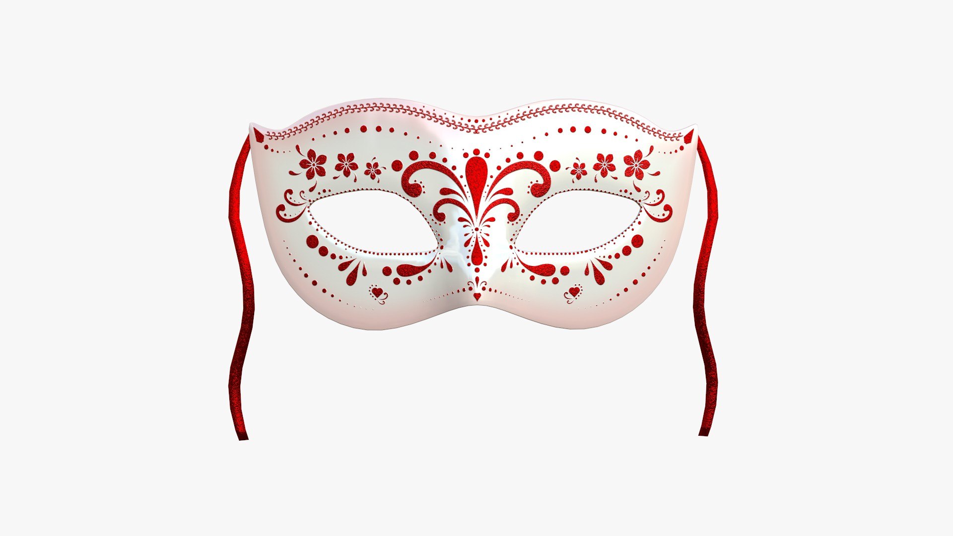 Carnival Mask C11 White Red - Costume Character Design 3D Model ...