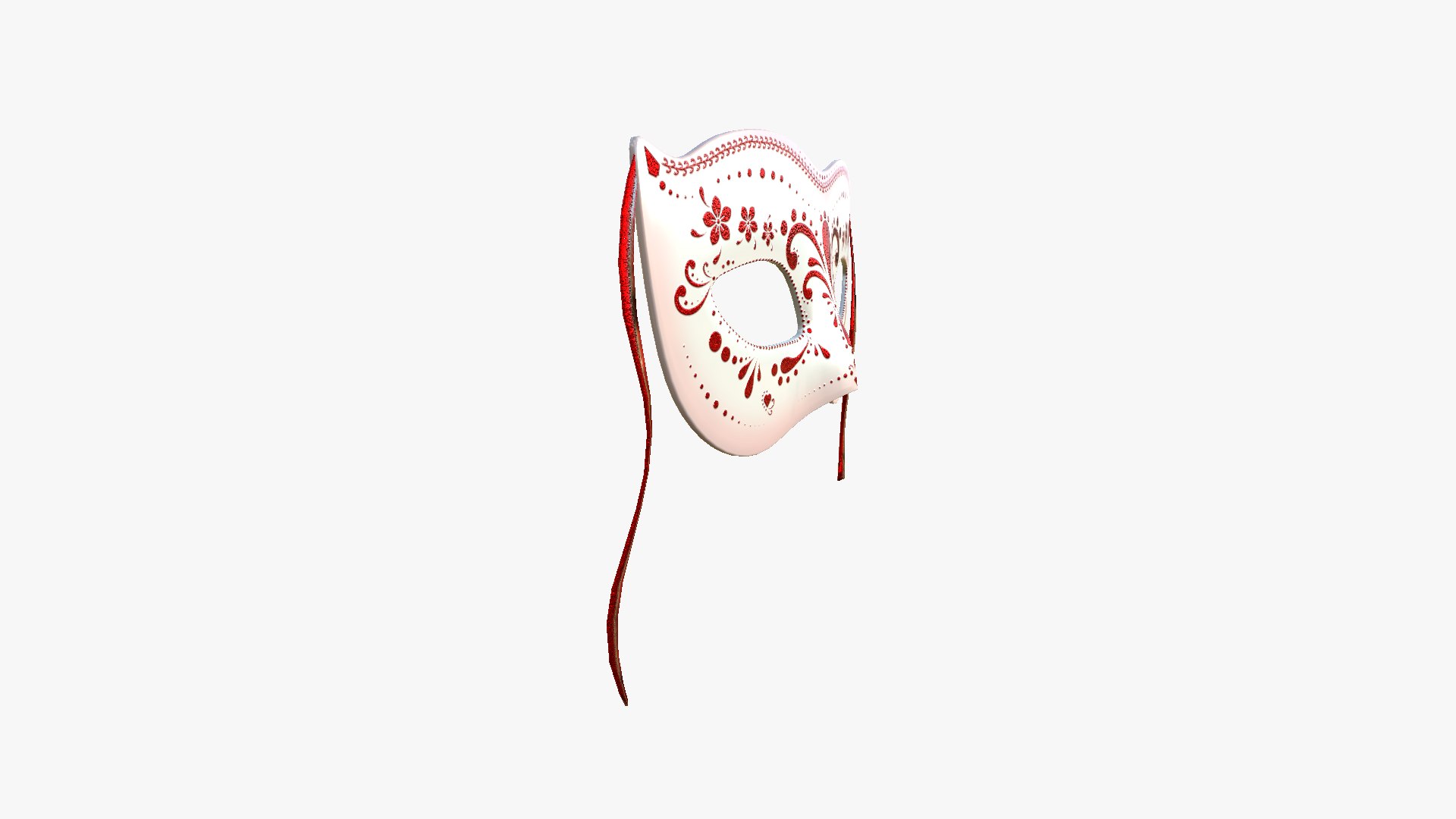 Carnival Mask C11 White Red - Costume Character Design 3D Model ...