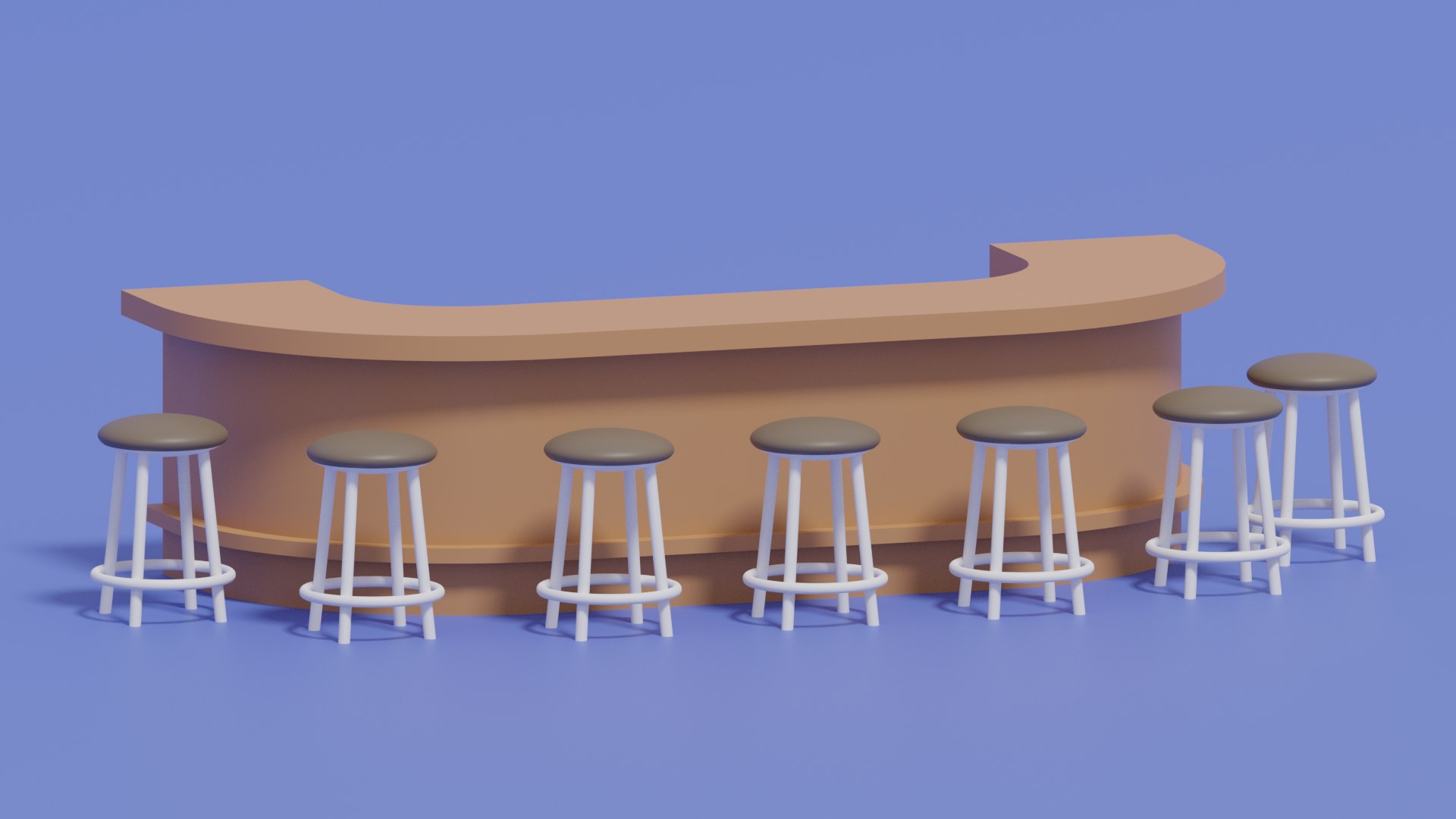 Cartoon Pub Bar And Stools 3D Model - TurboSquid 2314987