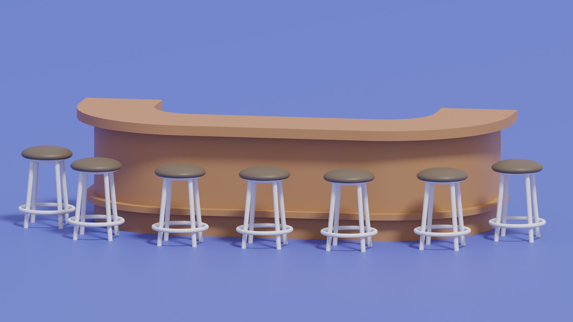Cartoon Pub Bar And Stools 3D Model - TurboSquid 2314987