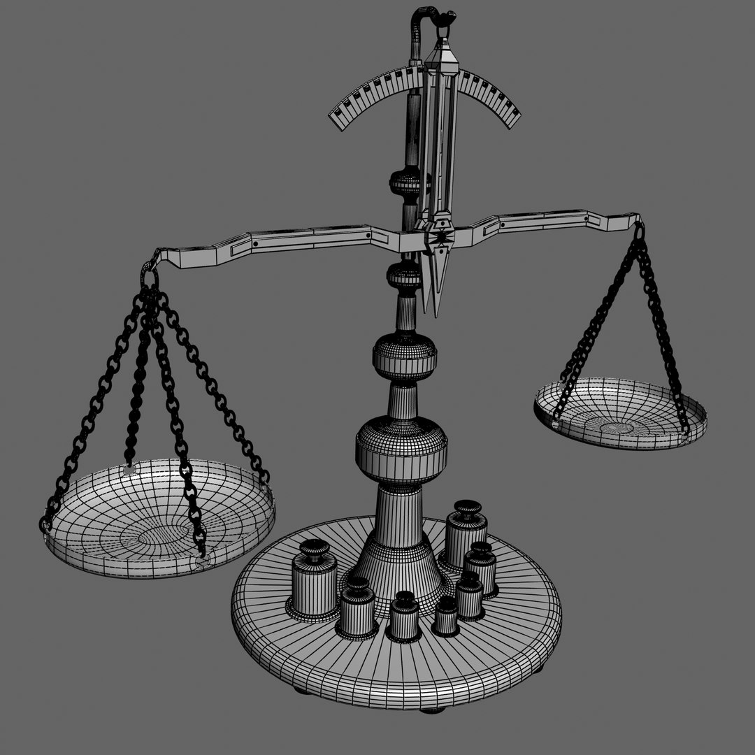3d Model Antique Weigh Scales Weights