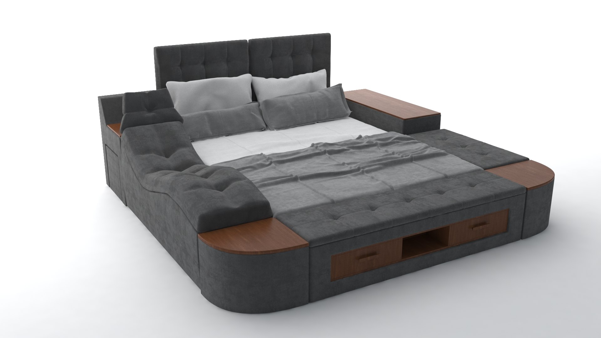 Bed Set Modular Model - TurboSquid 1368515