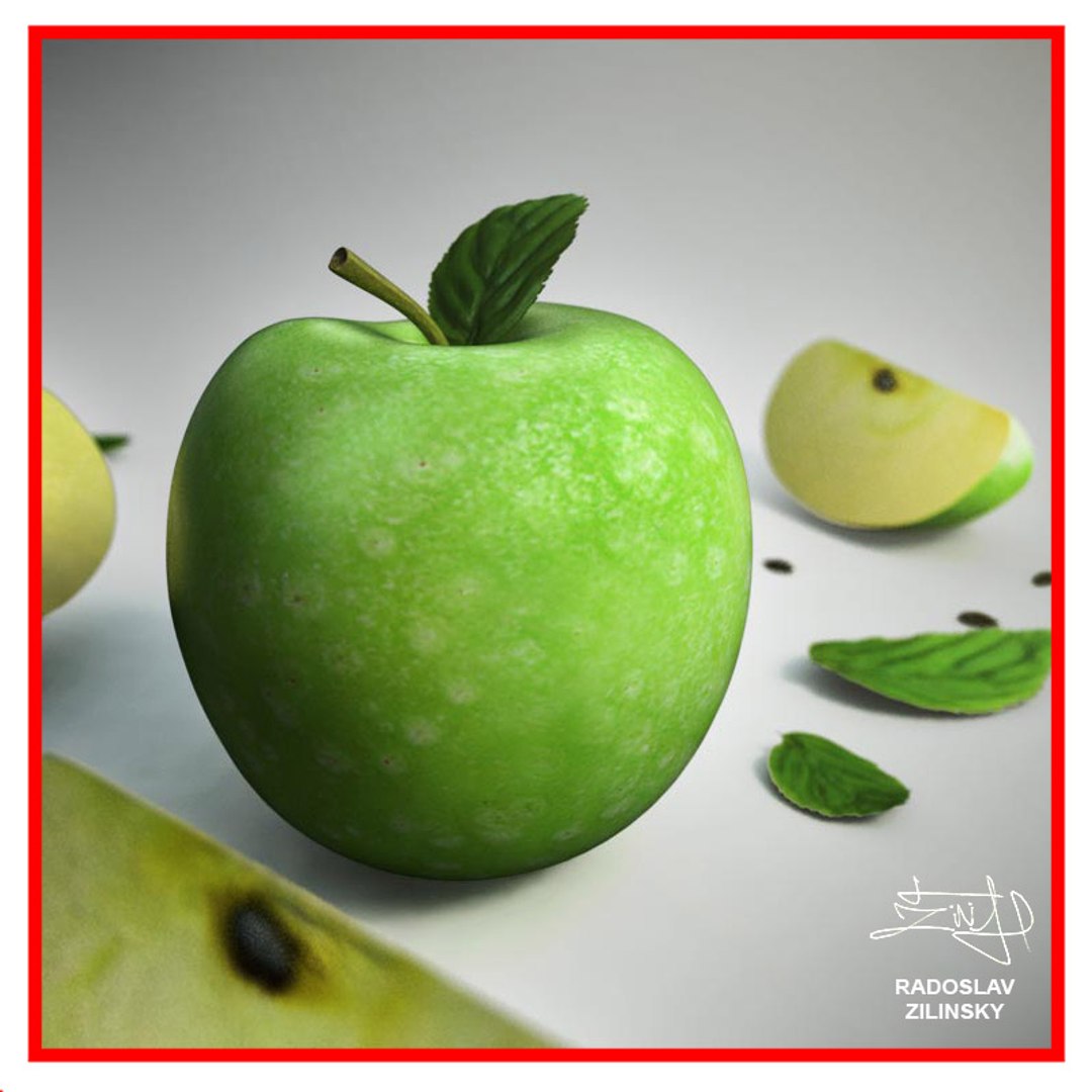 3d realistic apple - model
