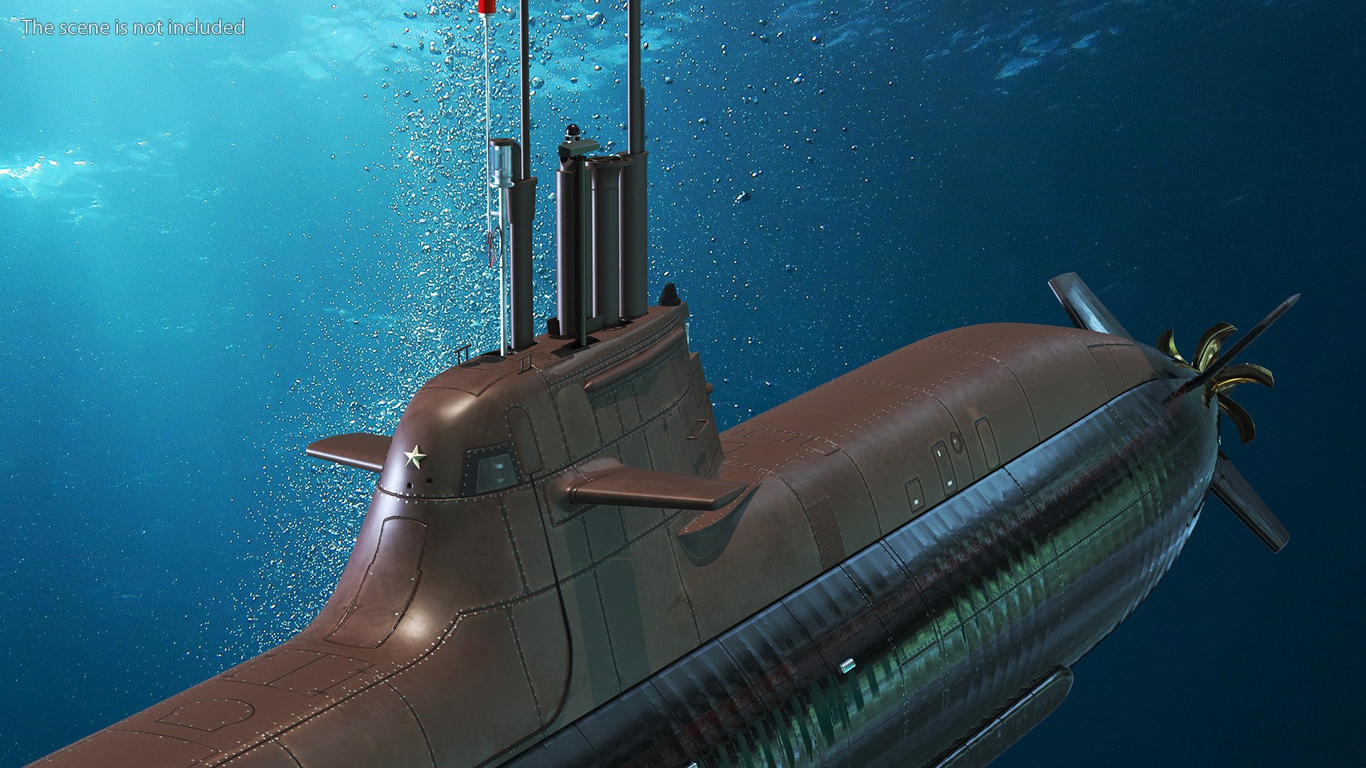 Diesel Submarine HDW Class 212A Half Wet Rigged For Cinema 4D 3D ...