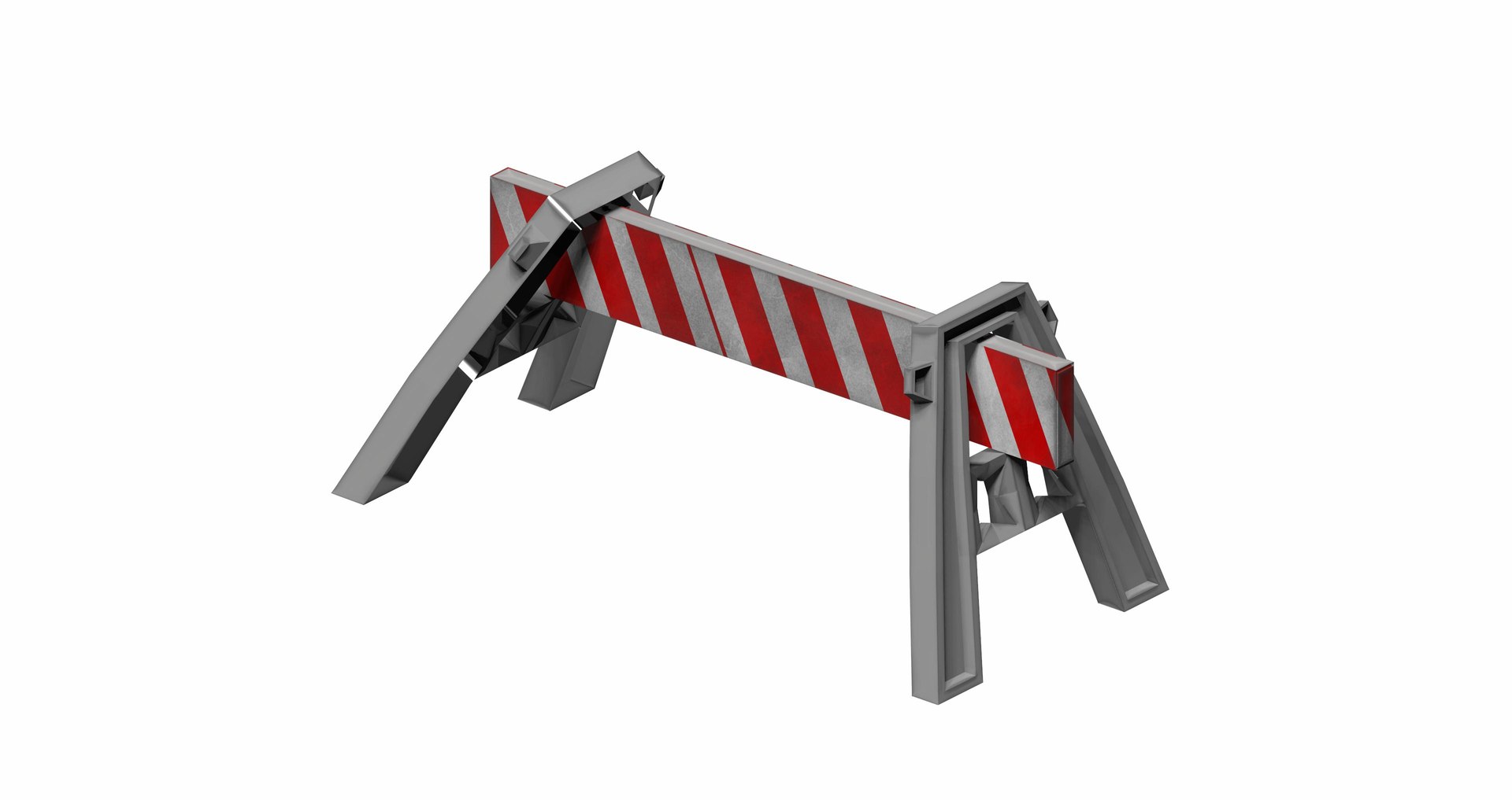 3D Red-white Strip Plastic Barricade - TurboSquid 2085462