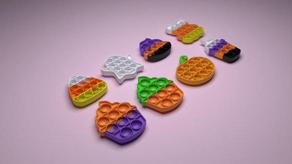 Mini Halloween Pop It Fidget Toys Set 3D model - TurboSquid 1806251