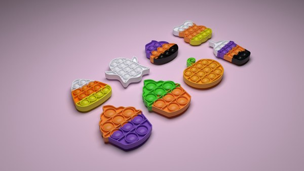 Mini Halloween Pop It Fidget Toys Set 3D model - TurboSquid 1806251