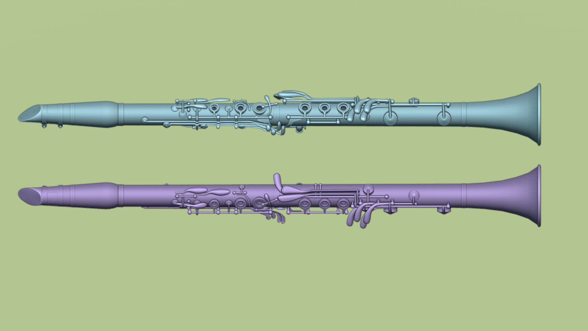 3D White Clarinet - TurboSquid 2261192