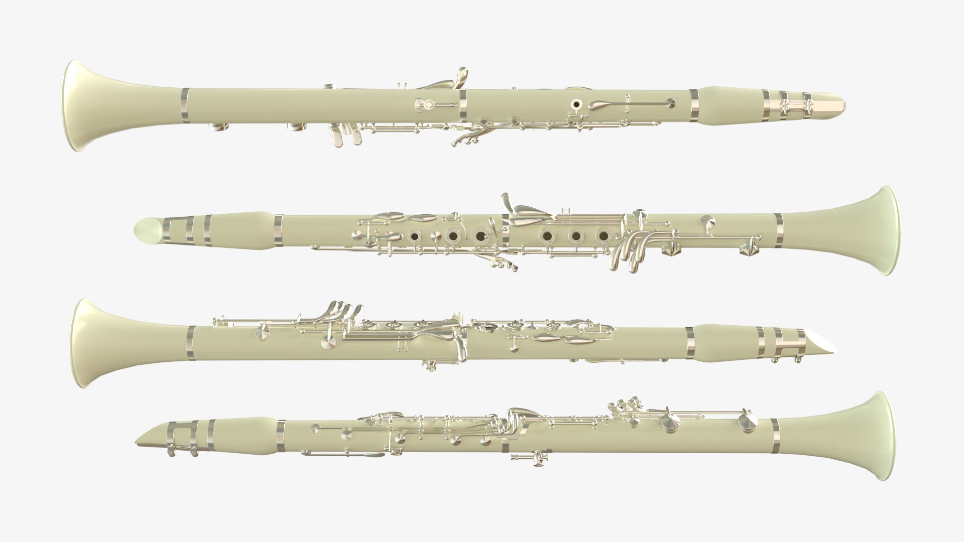 3D White Clarinet - TurboSquid 2261192