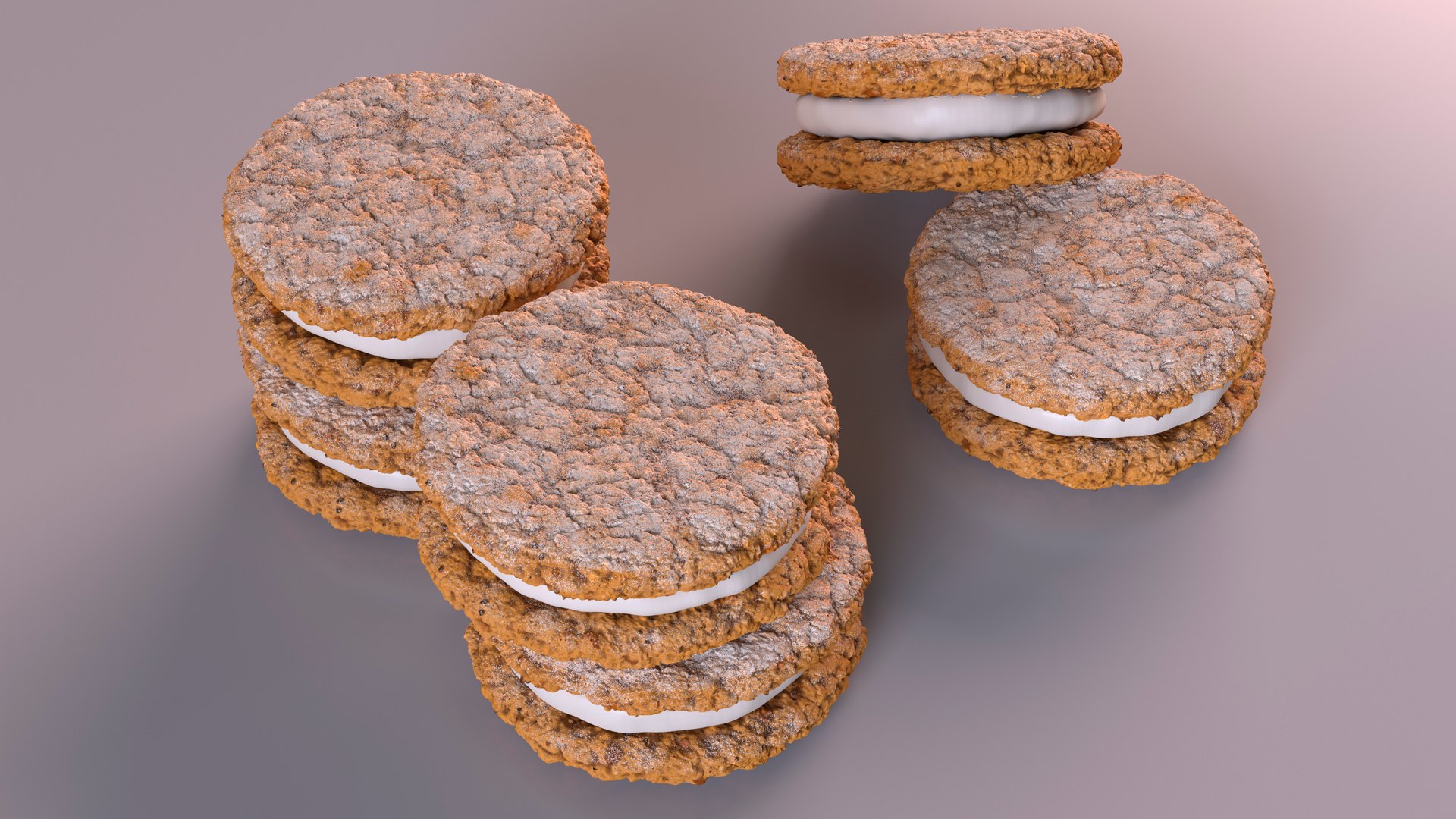 Oatmeal Sandwich Cookies With Filling 3D model - TurboSquid 2167722