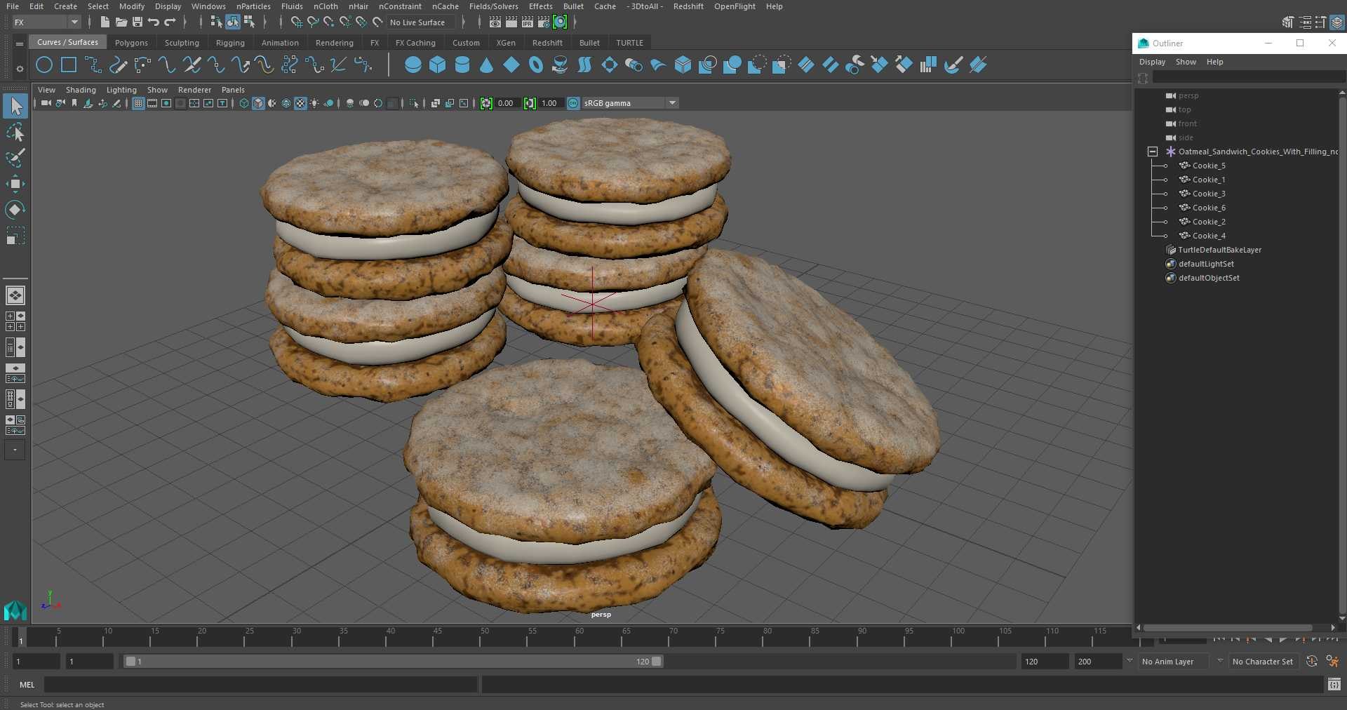 Oatmeal Sandwich Cookies With Filling 3D model - TurboSquid 2167722