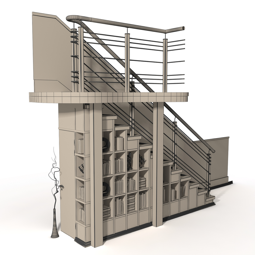 3ds max wooden stair