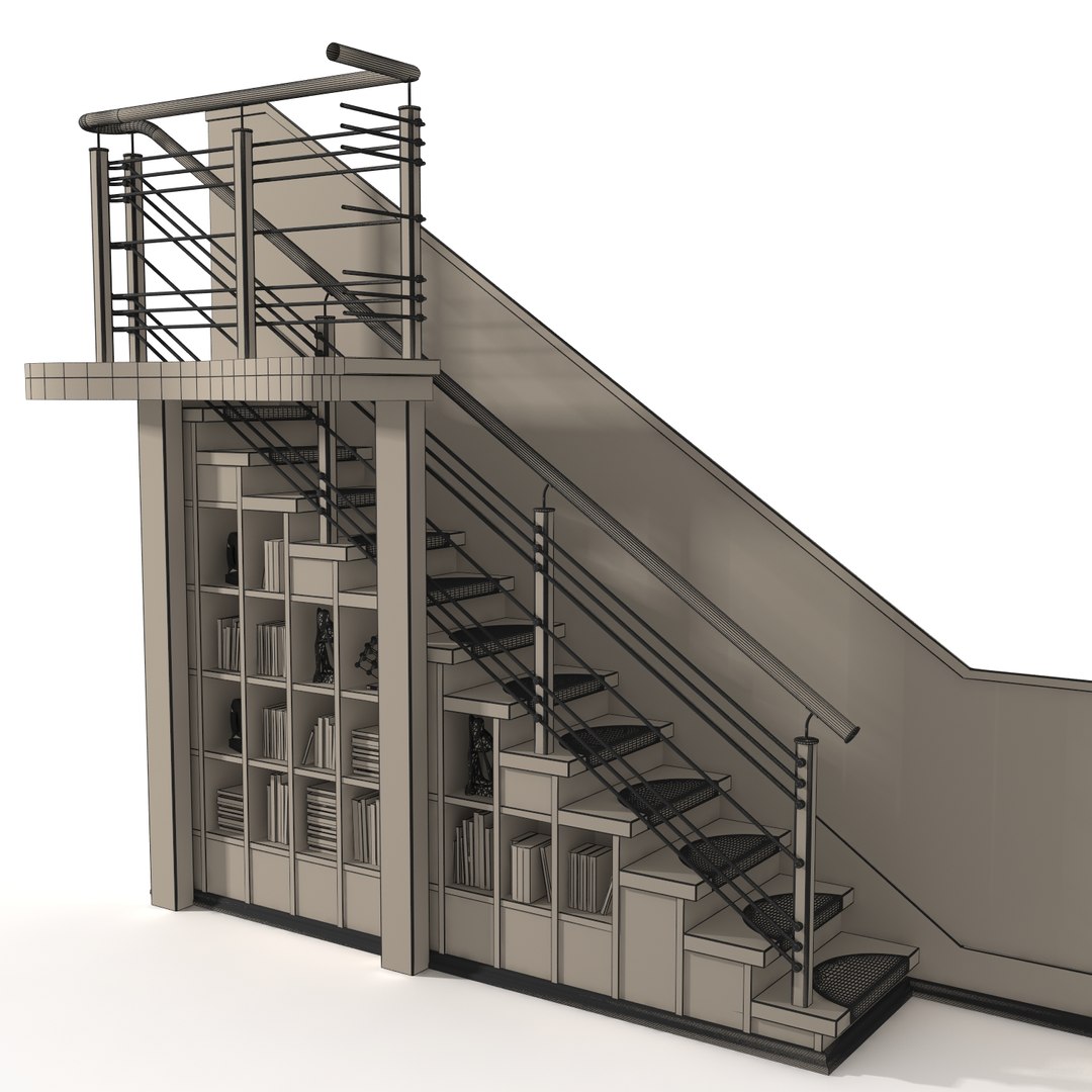 3ds Max Wooden Stair