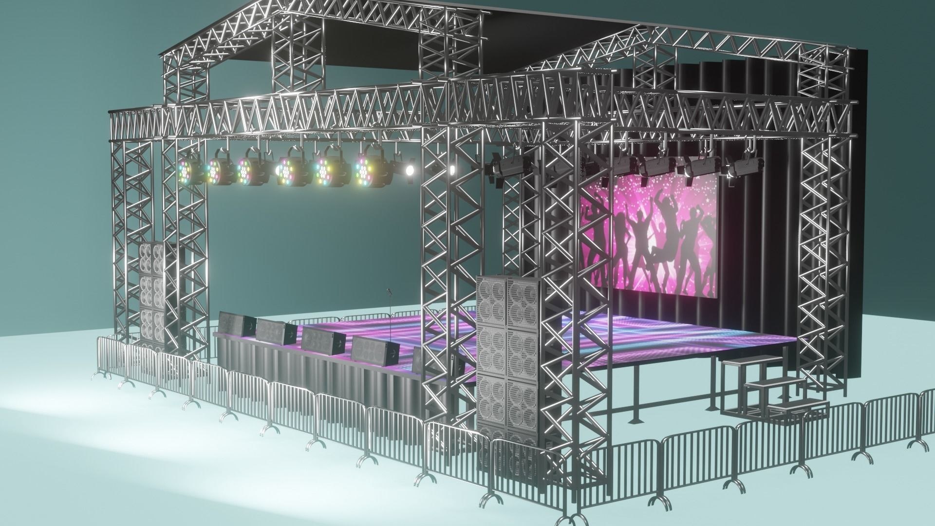 3D model stage concert - TurboSquid 2052020