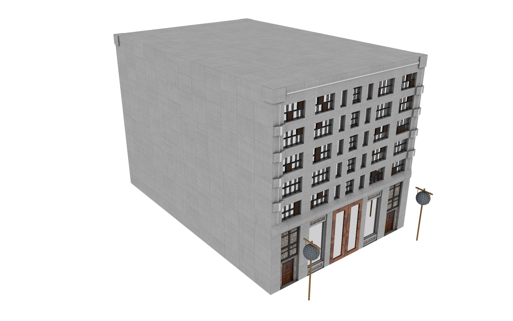 Concrete Building Model - TurboSquid 1202494