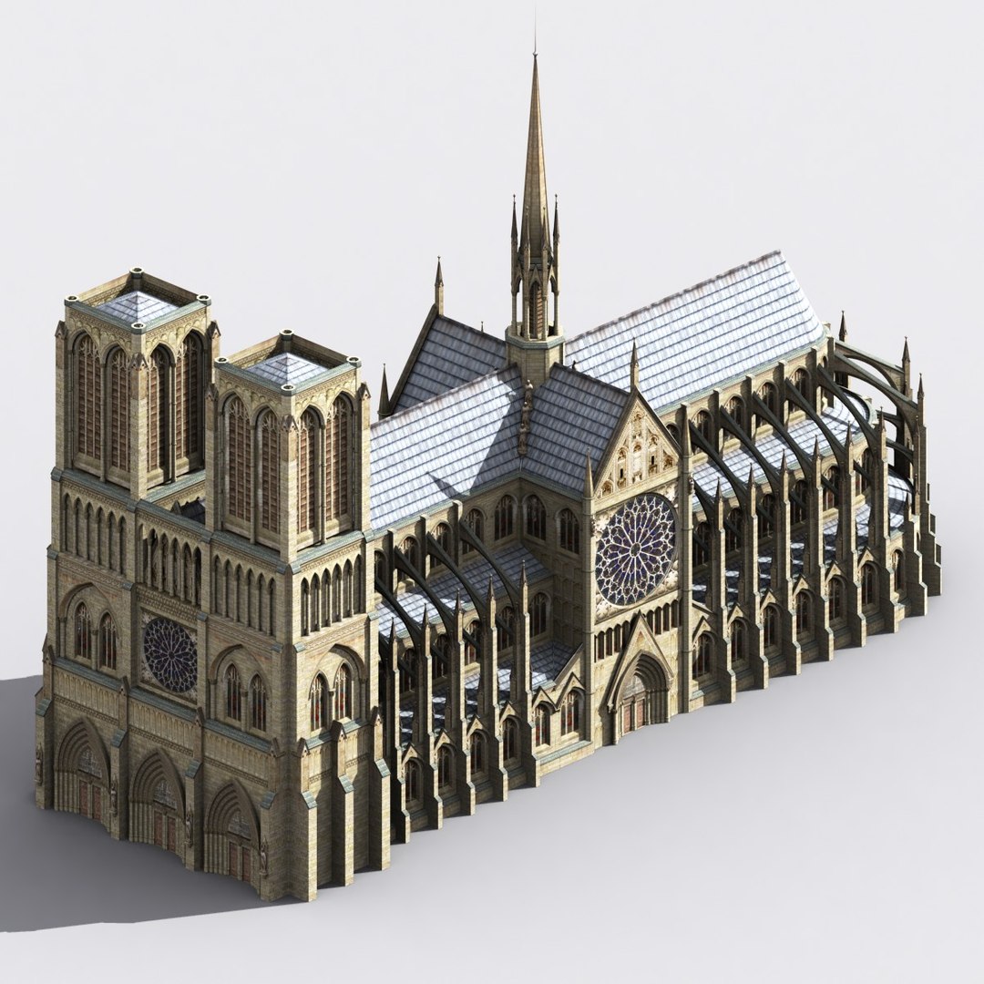 paris cathedrals 3d model