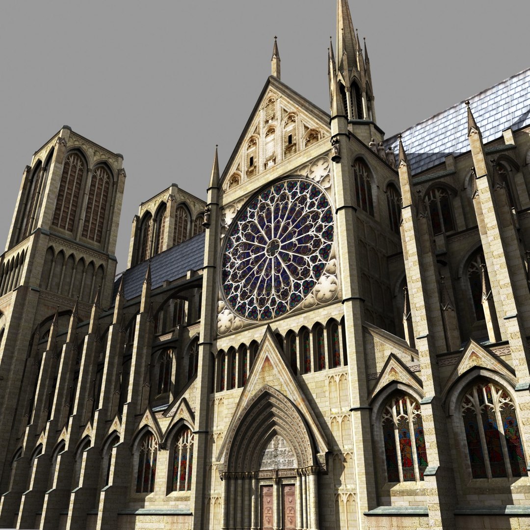 paris cathedrals 3d model