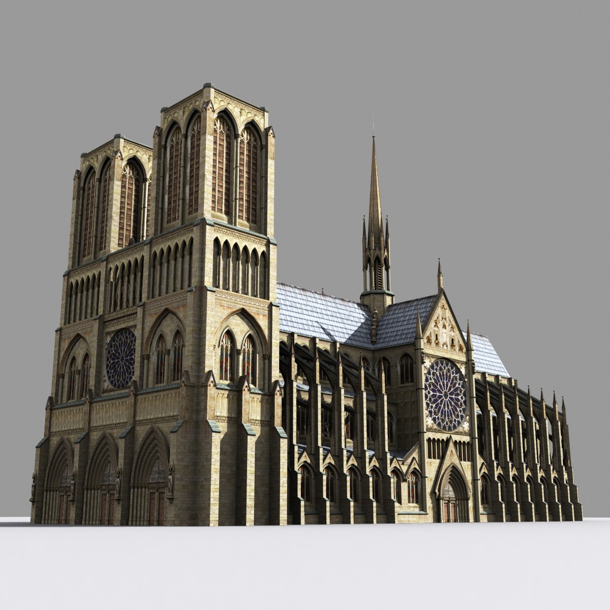 paris cathedrals 3d model