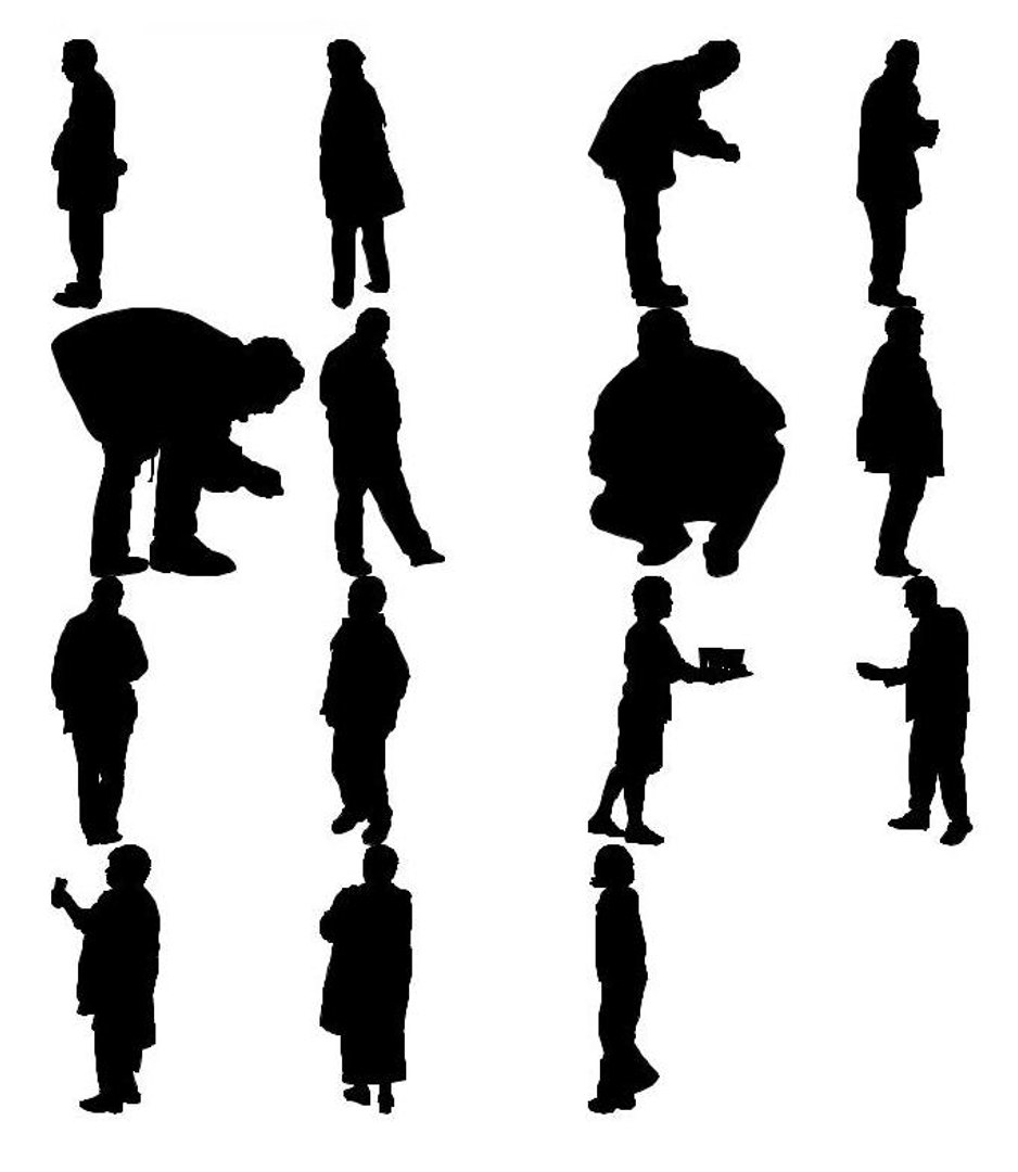 3d People Silhouettes Model
