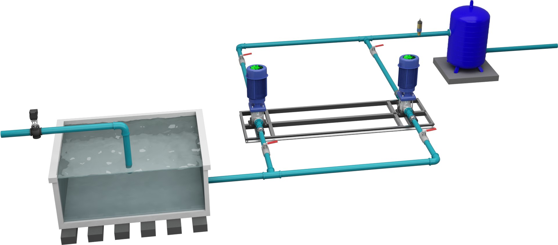 Pressurization Pumps Water 3D Model - TurboSquid 1275343
