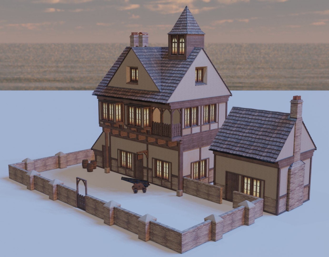 Medieval Modular Town House Asset Set 3D model - TurboSquid 1874881