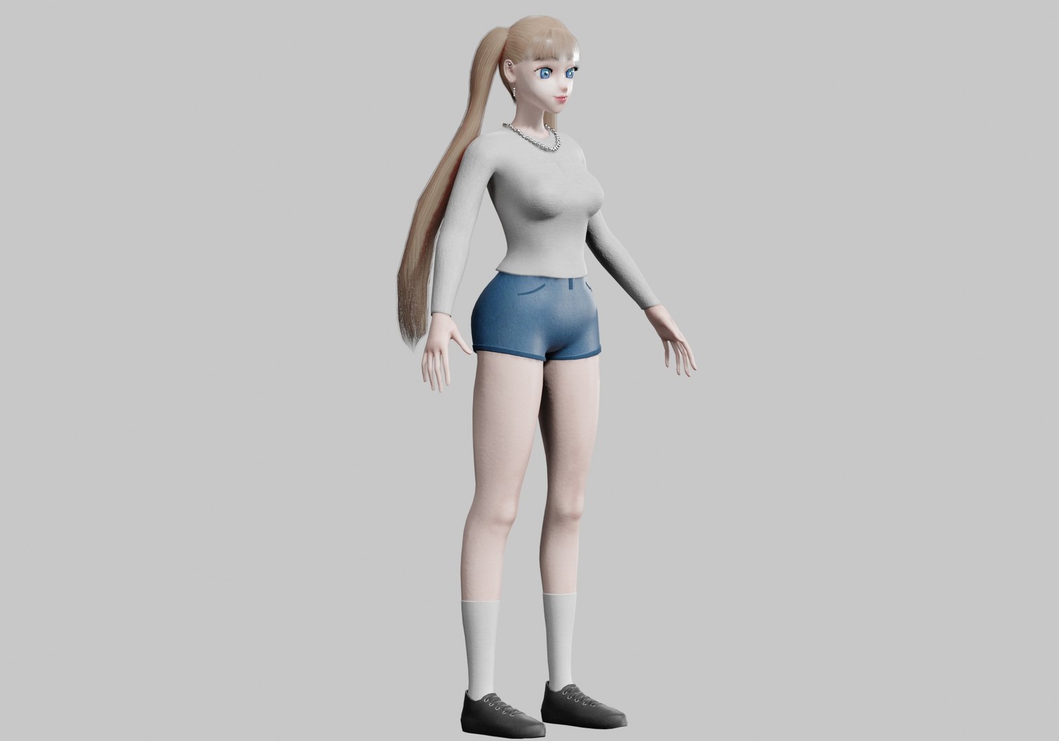 3D Model Basic Anime Girl V26202 - TurboSquid 2281731