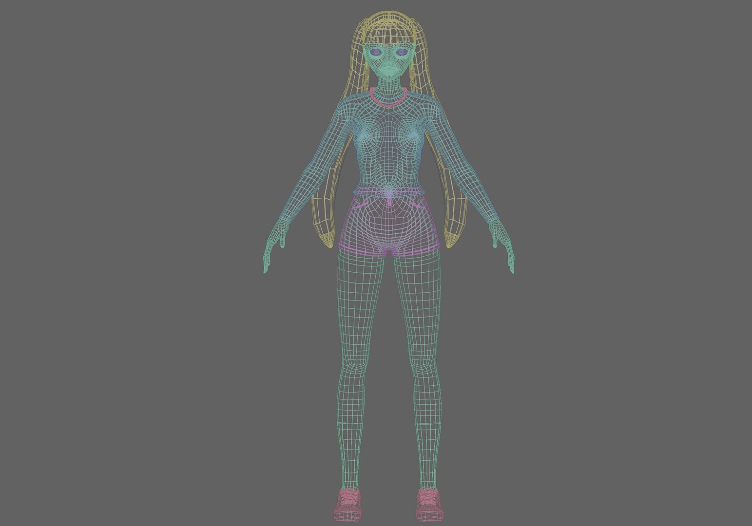 3D Model Basic Anime Girl V26202 - TurboSquid 2281731