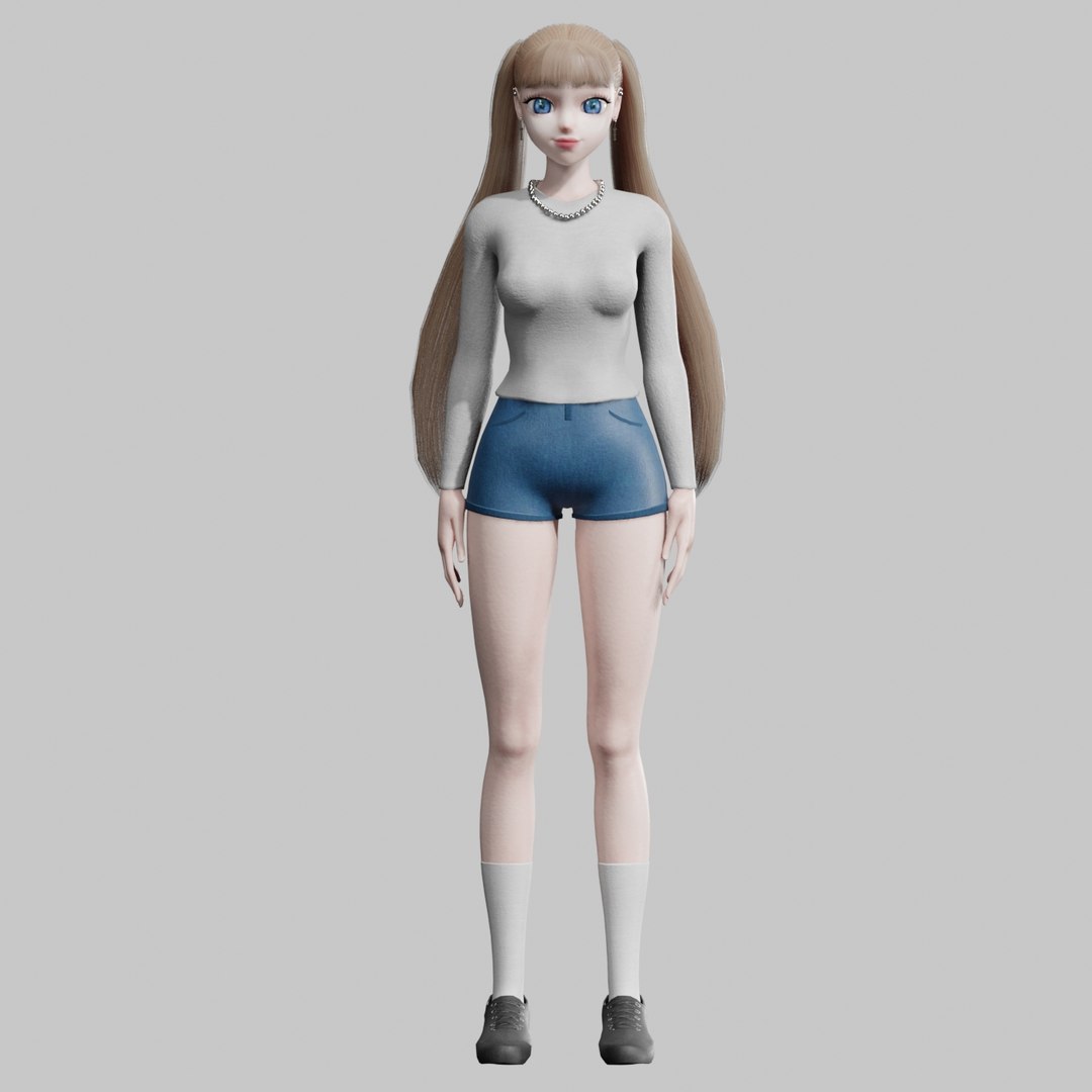 3D Model Basic Anime Girl V26202 - TurboSquid 2281731