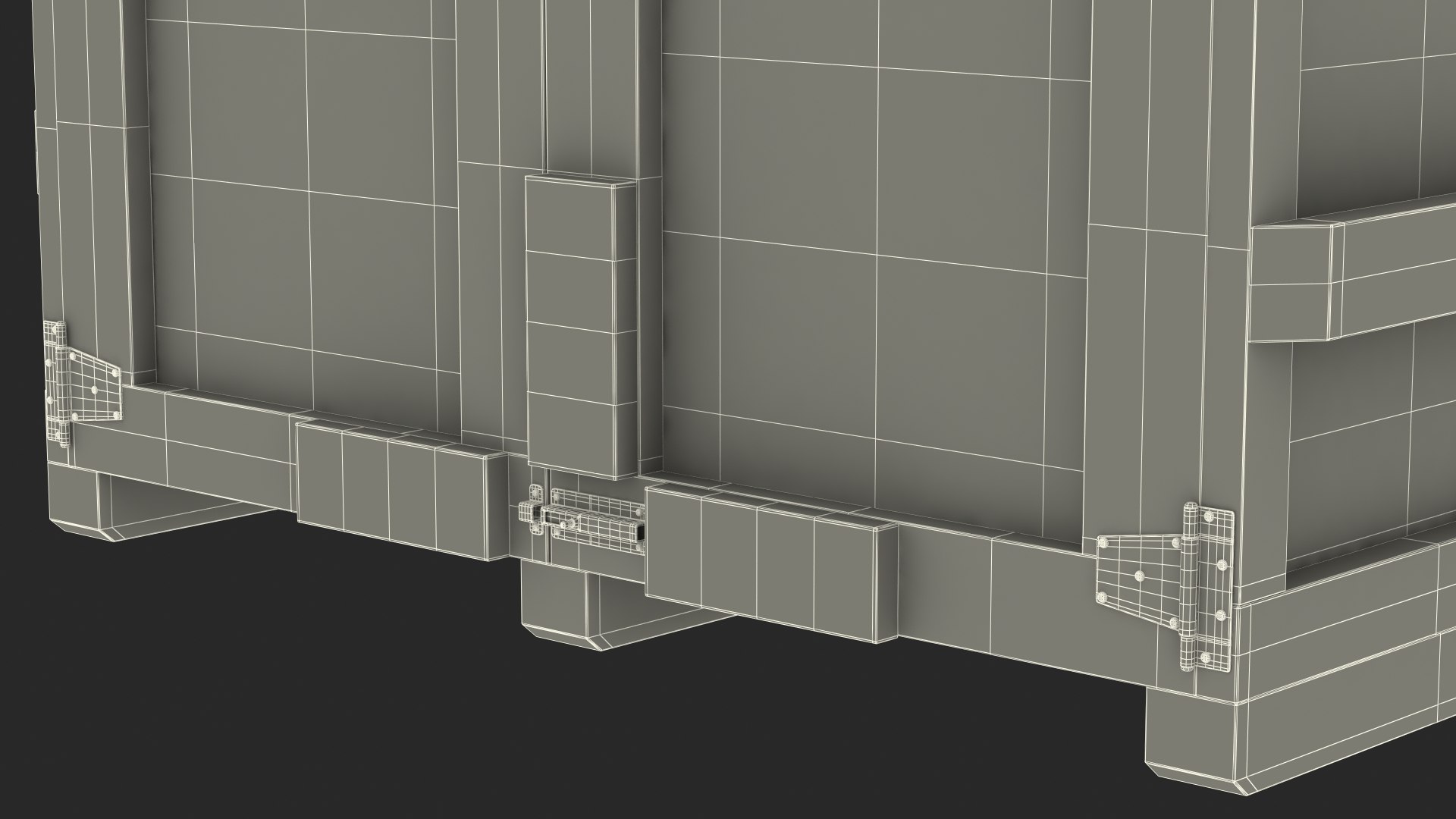 3D Model Square Wooden Double Door Shipping Crate - TurboSquid 1878024