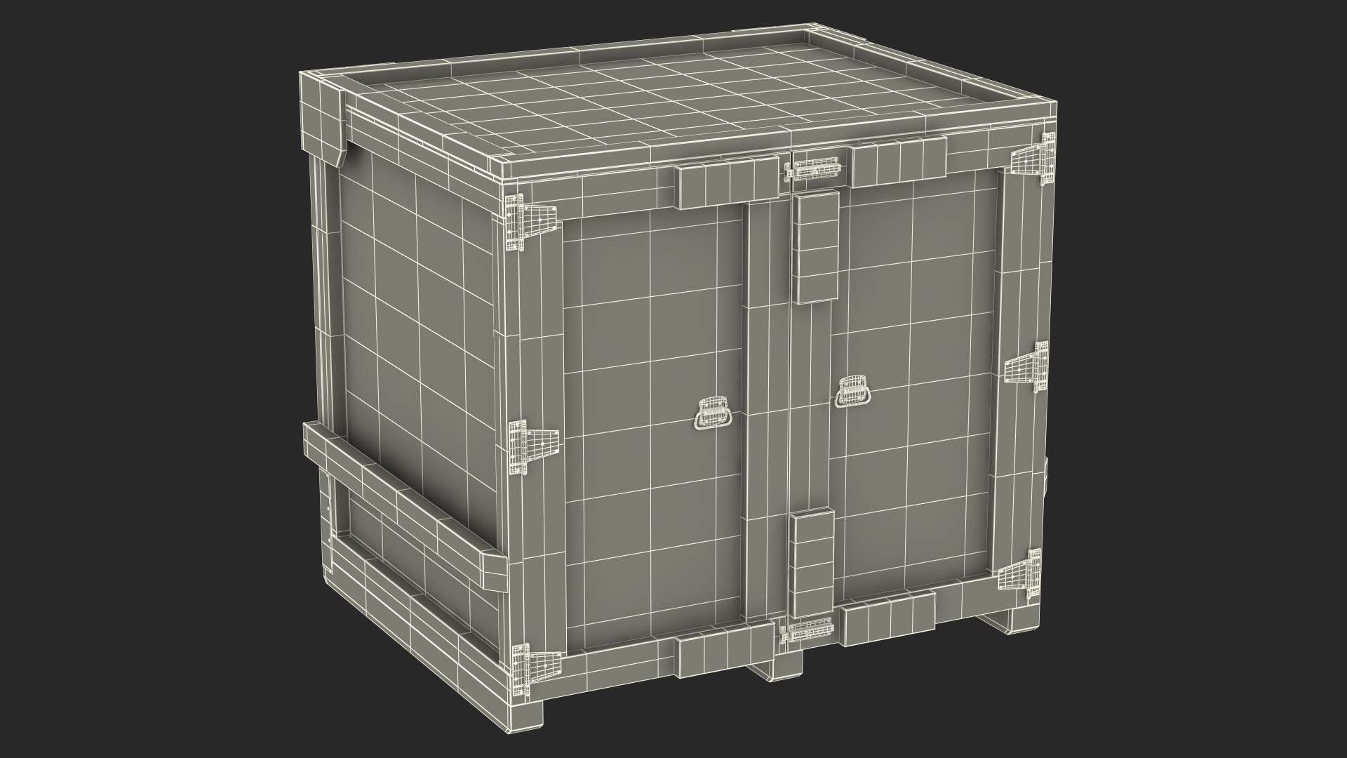 3D Model Square Wooden Double Door Shipping Crate - TurboSquid 1878024