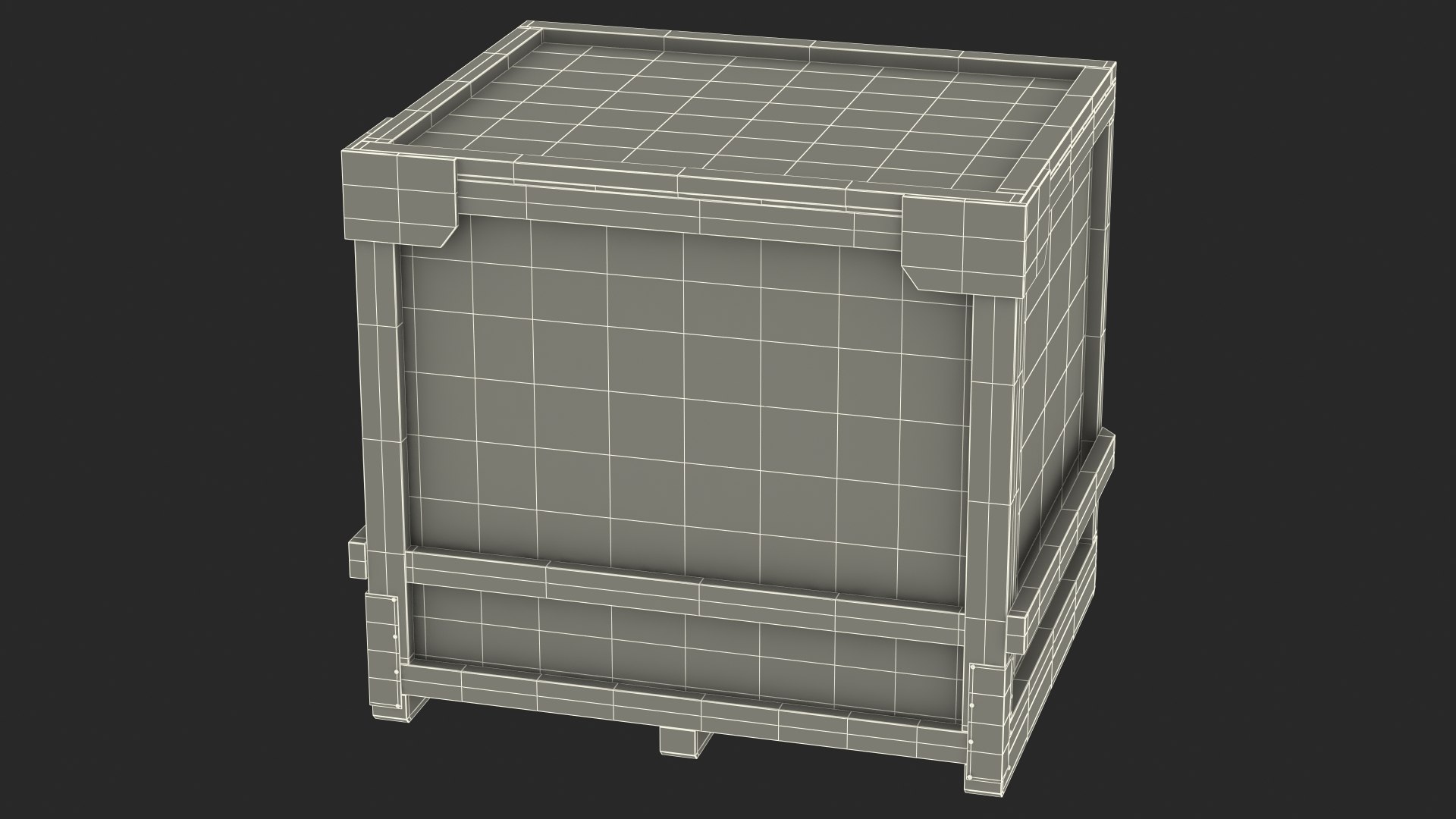 3D Model Square Wooden Double Door Shipping Crate - TurboSquid 1878024