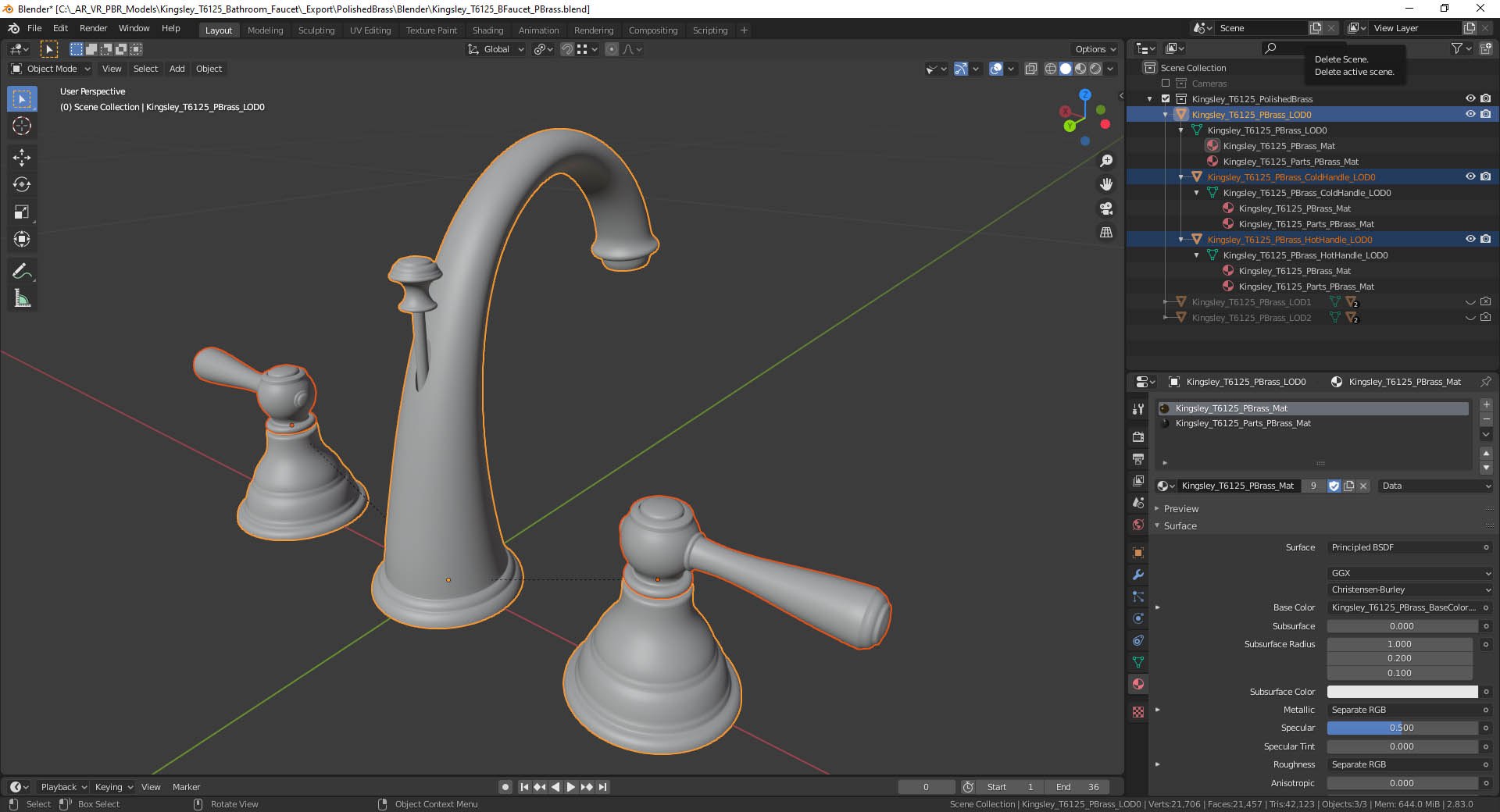 Moen Kingsley T6125p Two-handle 3D Model - TurboSquid 1576455