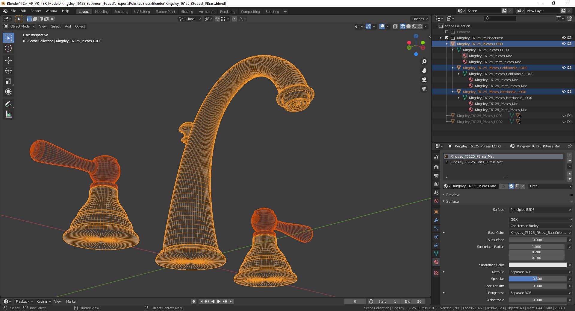 Moen Kingsley T6125p Two-handle 3D Model - TurboSquid 1576455