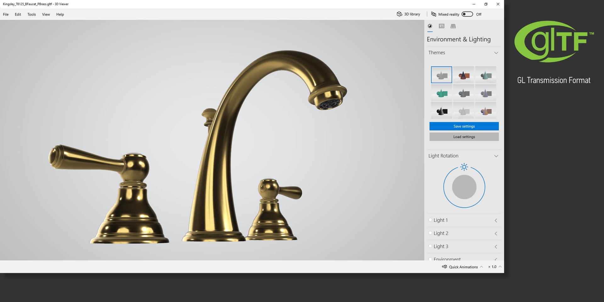 Moen kingsley t6125p two-handle 3D model - TurboSquid 1576455