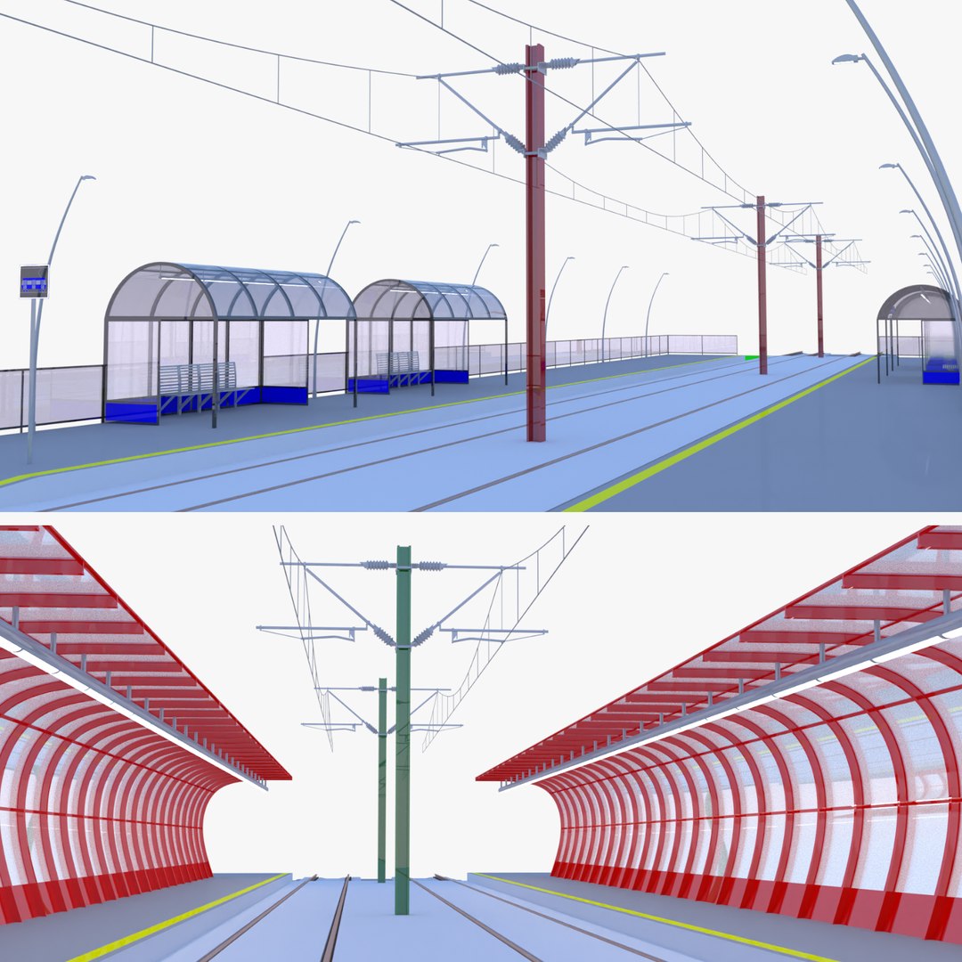 3D Tram Stops Collection - TurboSquid 2151385