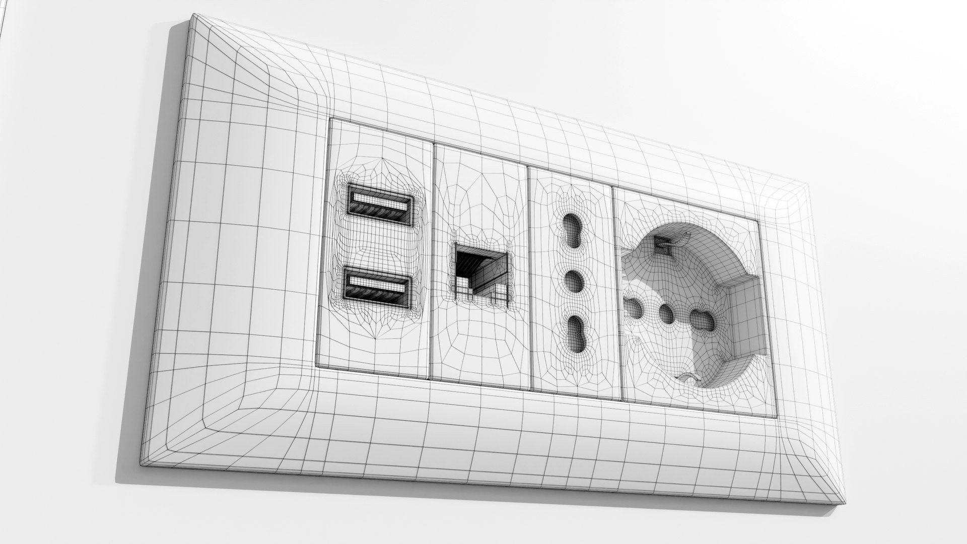 Italian Electrical Sockets Collection Model - TurboSquid 2056644