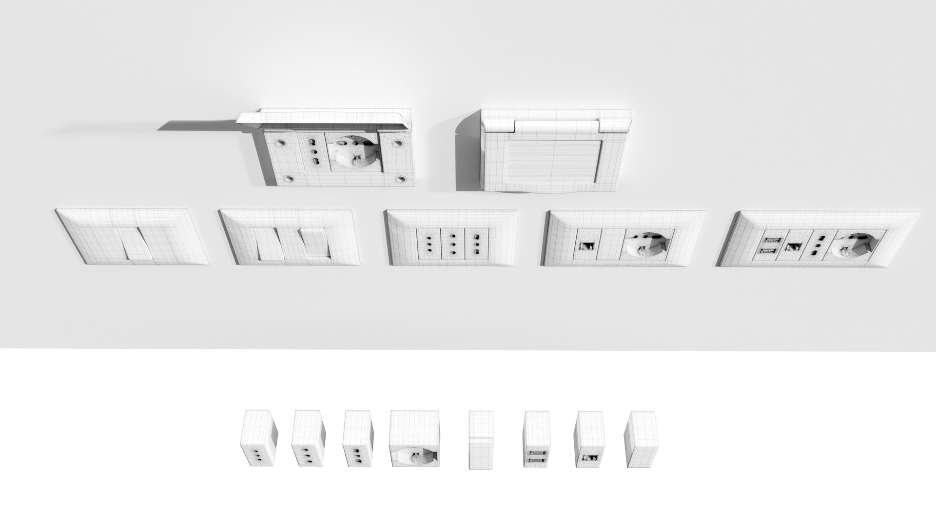 Italian Electrical Sockets Collection Model - TurboSquid 2056644