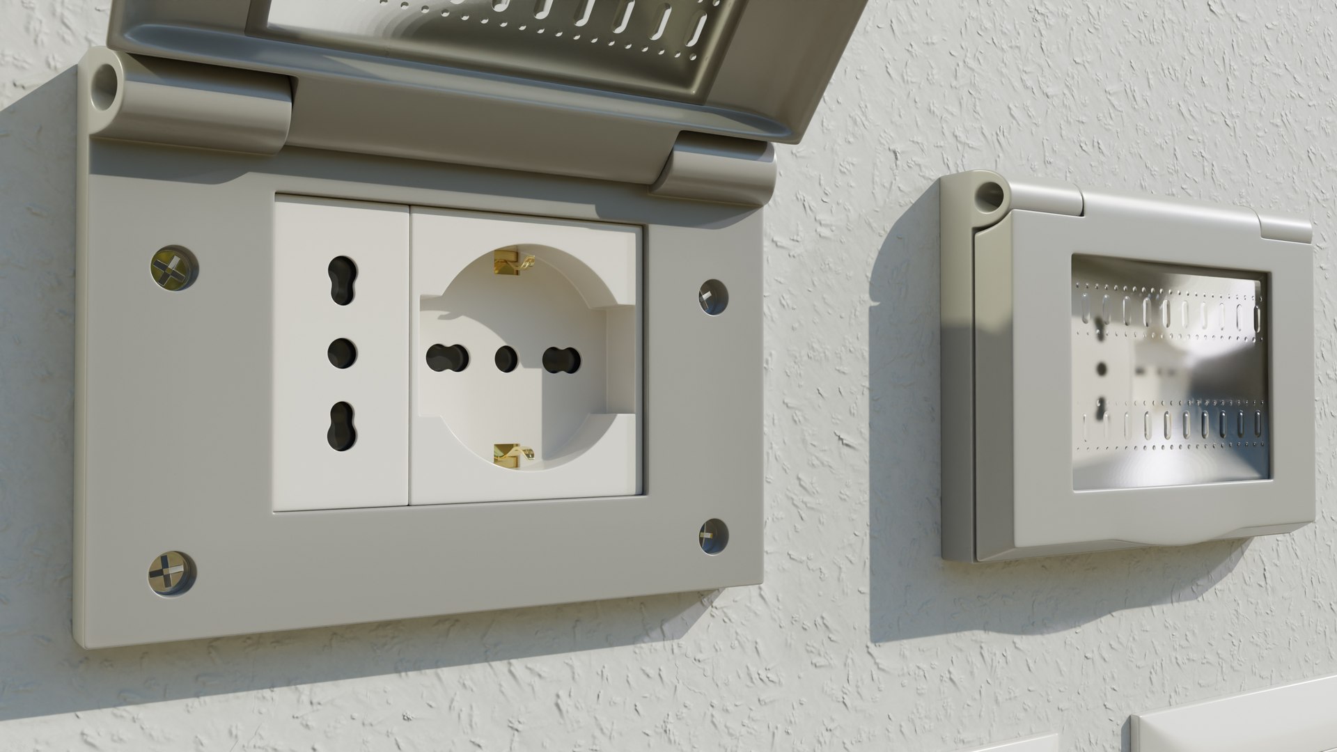 Italian Electrical Sockets Collection Model - TurboSquid 2056644
