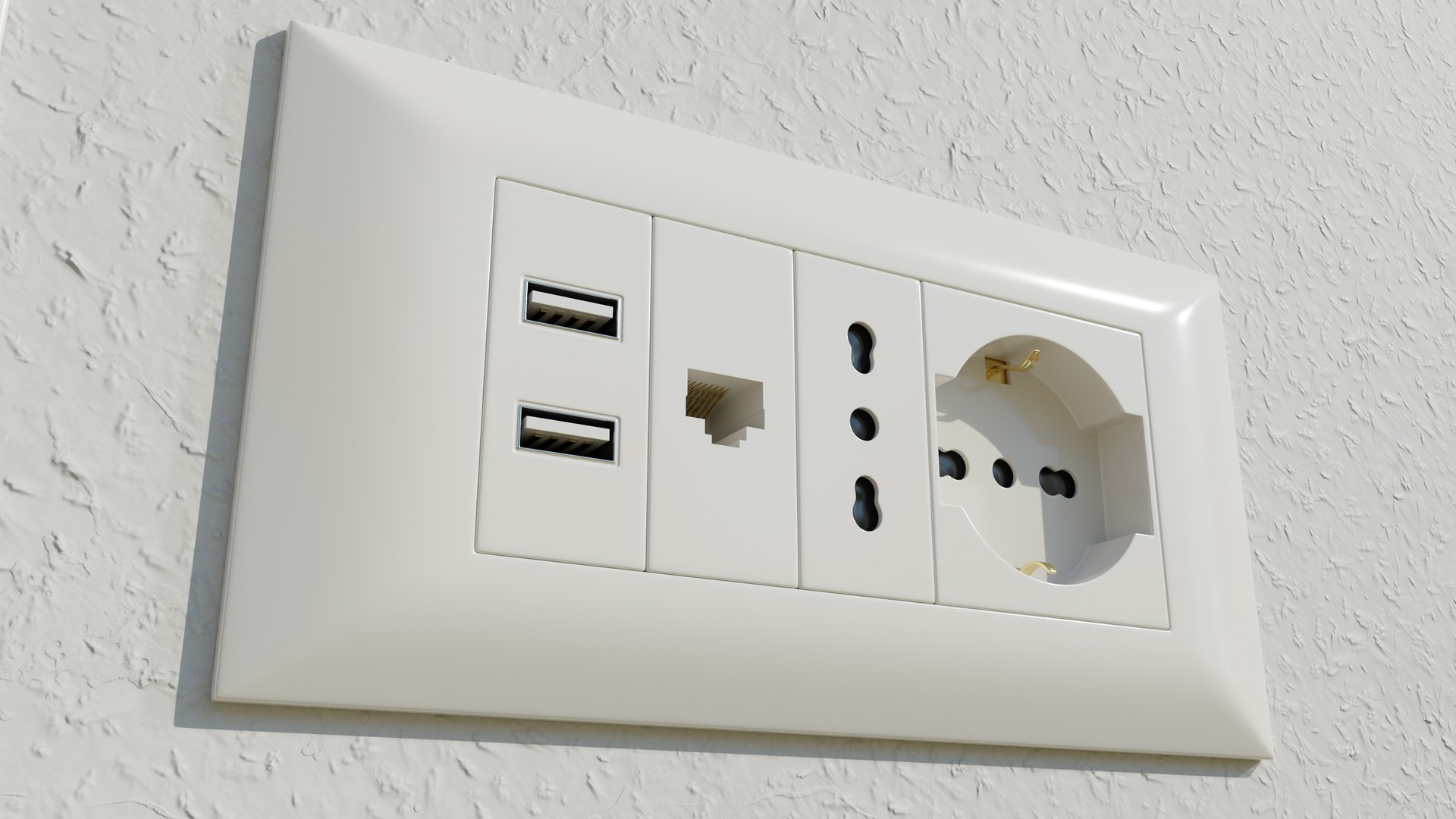 Italian Electrical Sockets Collection Model - TurboSquid 2056644