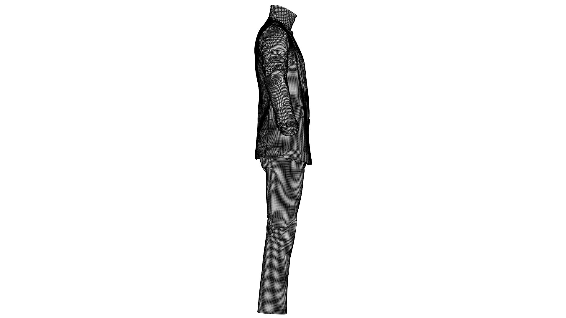 Mens - Turtle Neck Suit Set 3D Model - TurboSquid 2346269