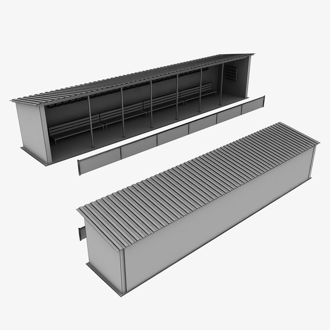 Stadium Baseball Dugout 3d Model