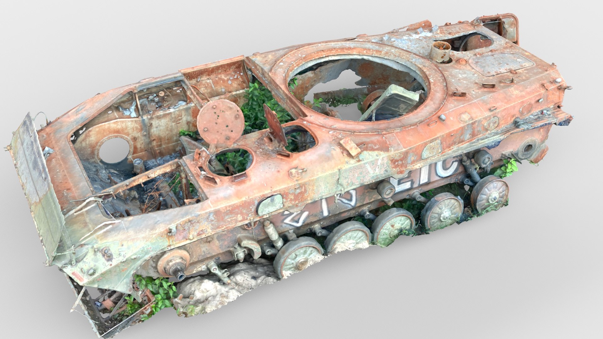 Burned Military Tracked Vehicle Wreck 3D Model - TurboSquid 2079799
