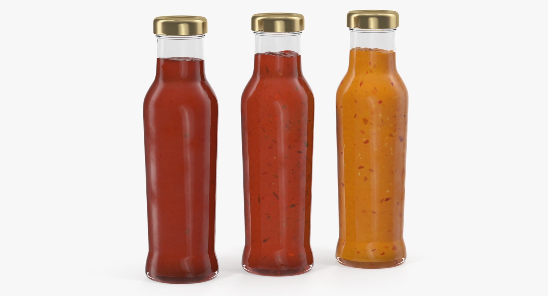 3D barbecue sauces bottles model - TurboSquid 1293459
