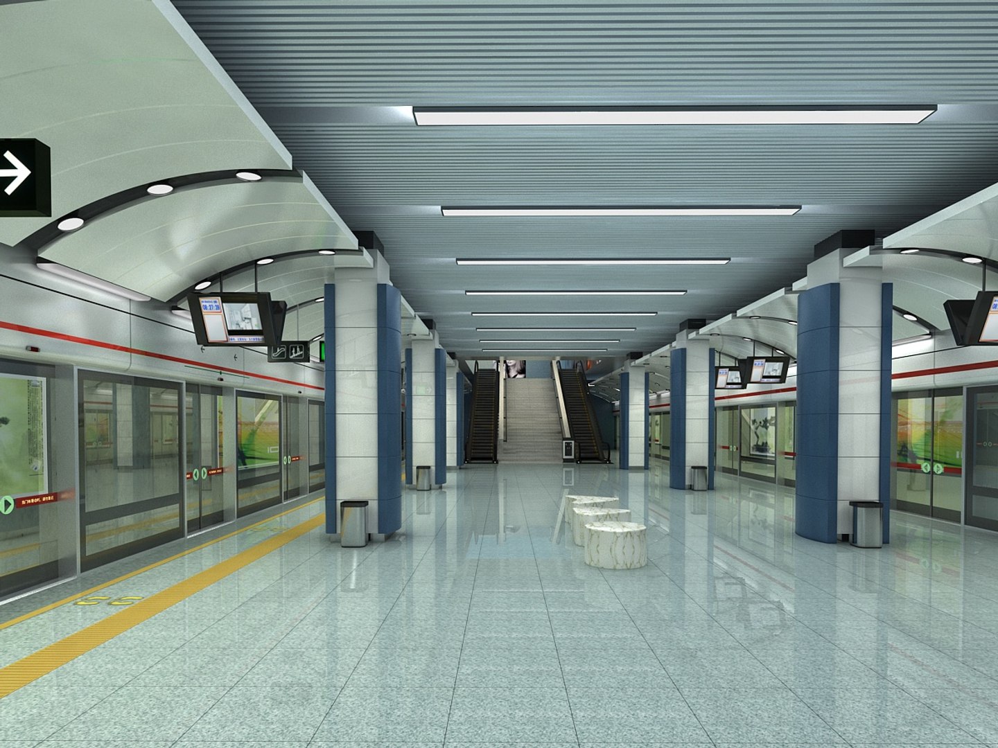 Subway Station 3D Model - TurboSquid 2113436