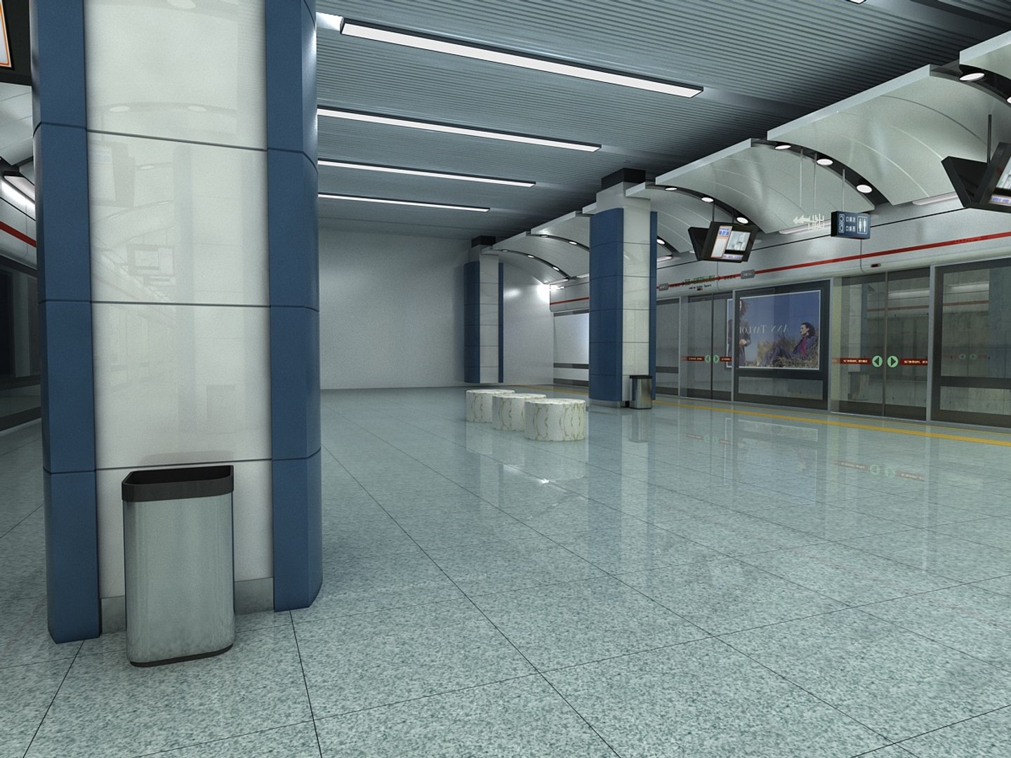Subway Station 3D Model - TurboSquid 2113436