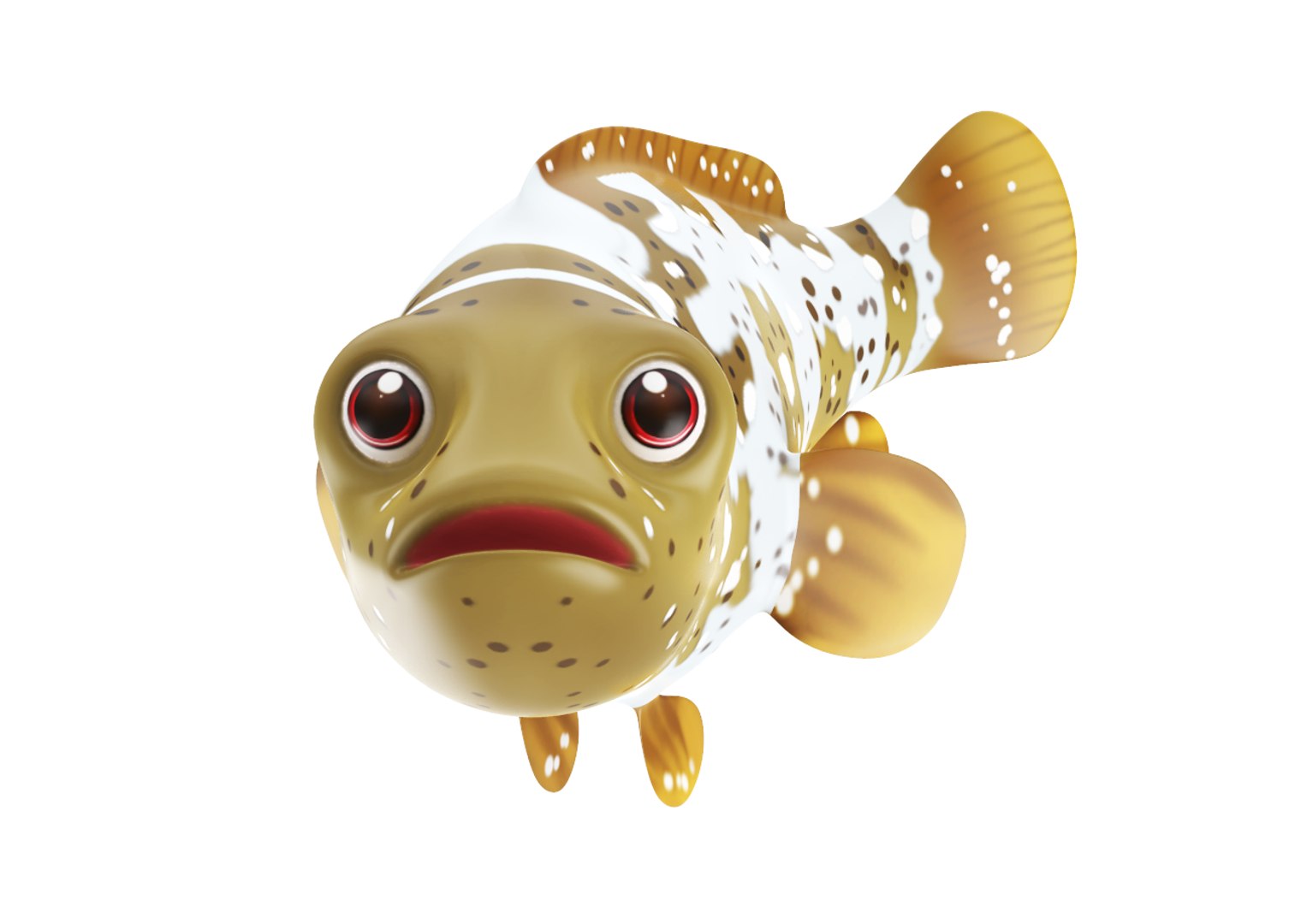 Malabar Grouper Fish Toon 3D Model - TurboSquid 1586145